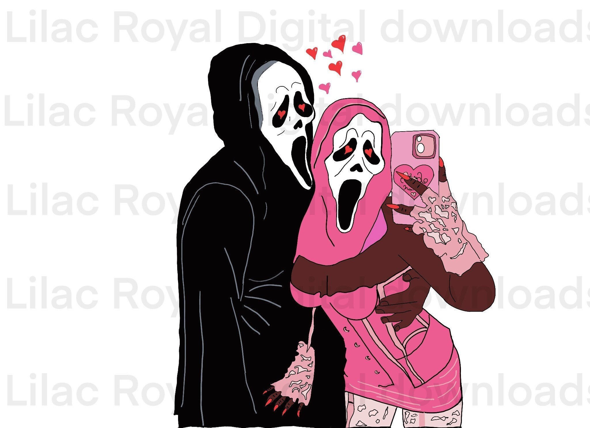 Ghost Face And Lady Svg Valentines Day Svg Scream Svg Etsy 