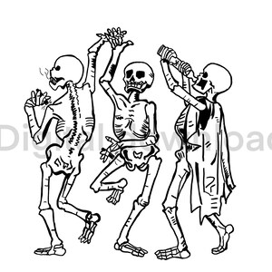Dancing Skeleton Svg, Party Skeleton Svg, Halloween Skeleton Svg for ...