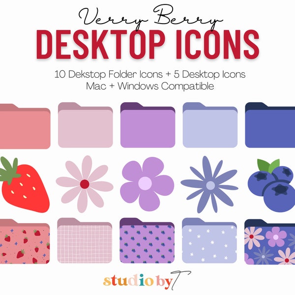 Folder Aesthetic Blue Desktop Folder Icons - Etsy