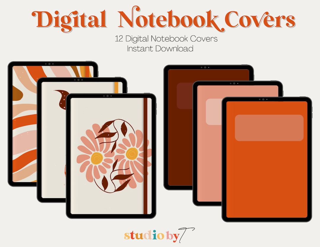 Retro Digital Notebook Covers (for Goodnotes and Notability, Etc. | US ...