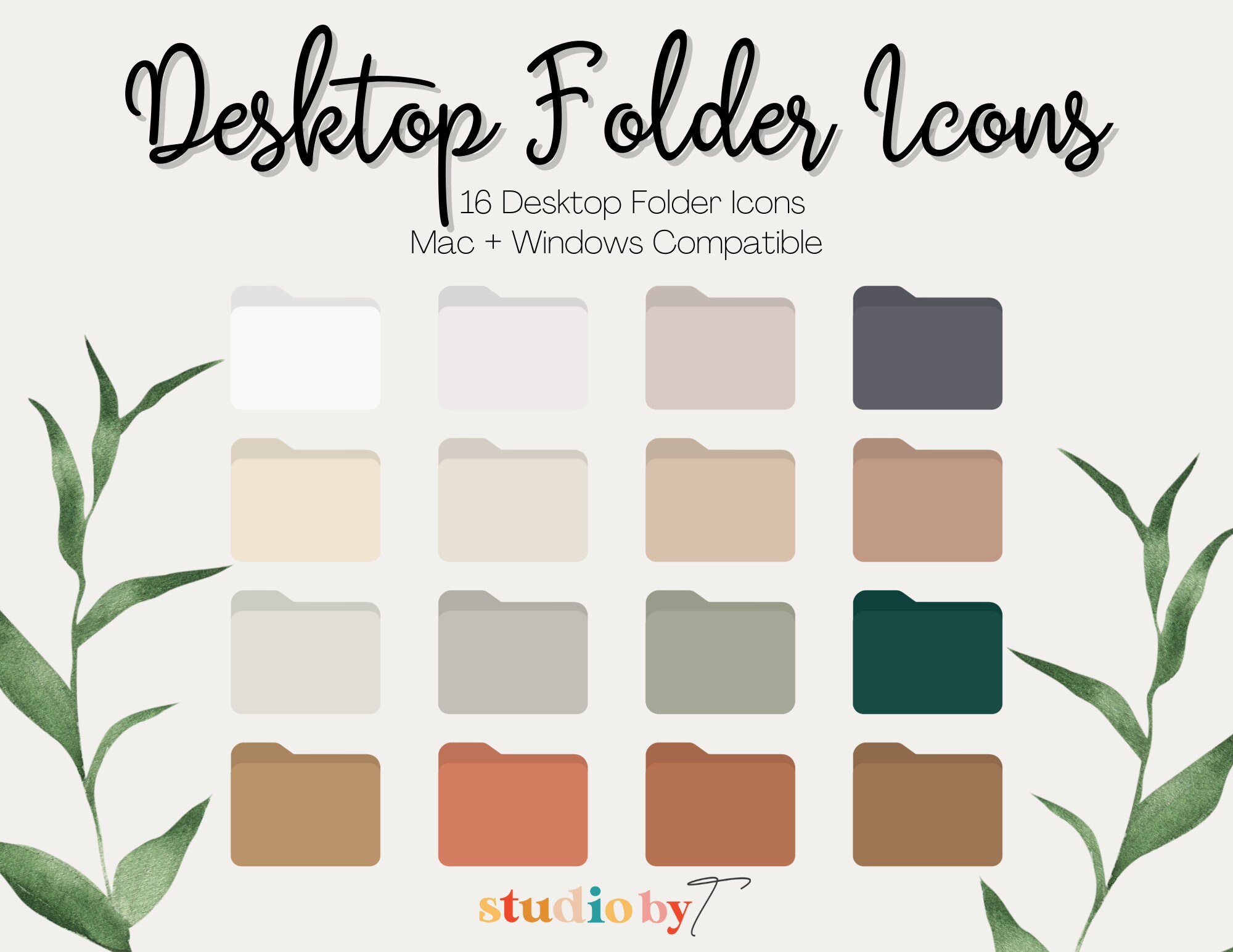 Desktop Folder Icons for Mac, Desktop Folder Icons, Aesthetic Desktop ...