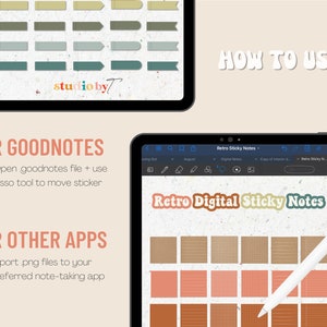 Retro Digital Sticky Notes | Instant Download | Digital Sticker Bundle ...