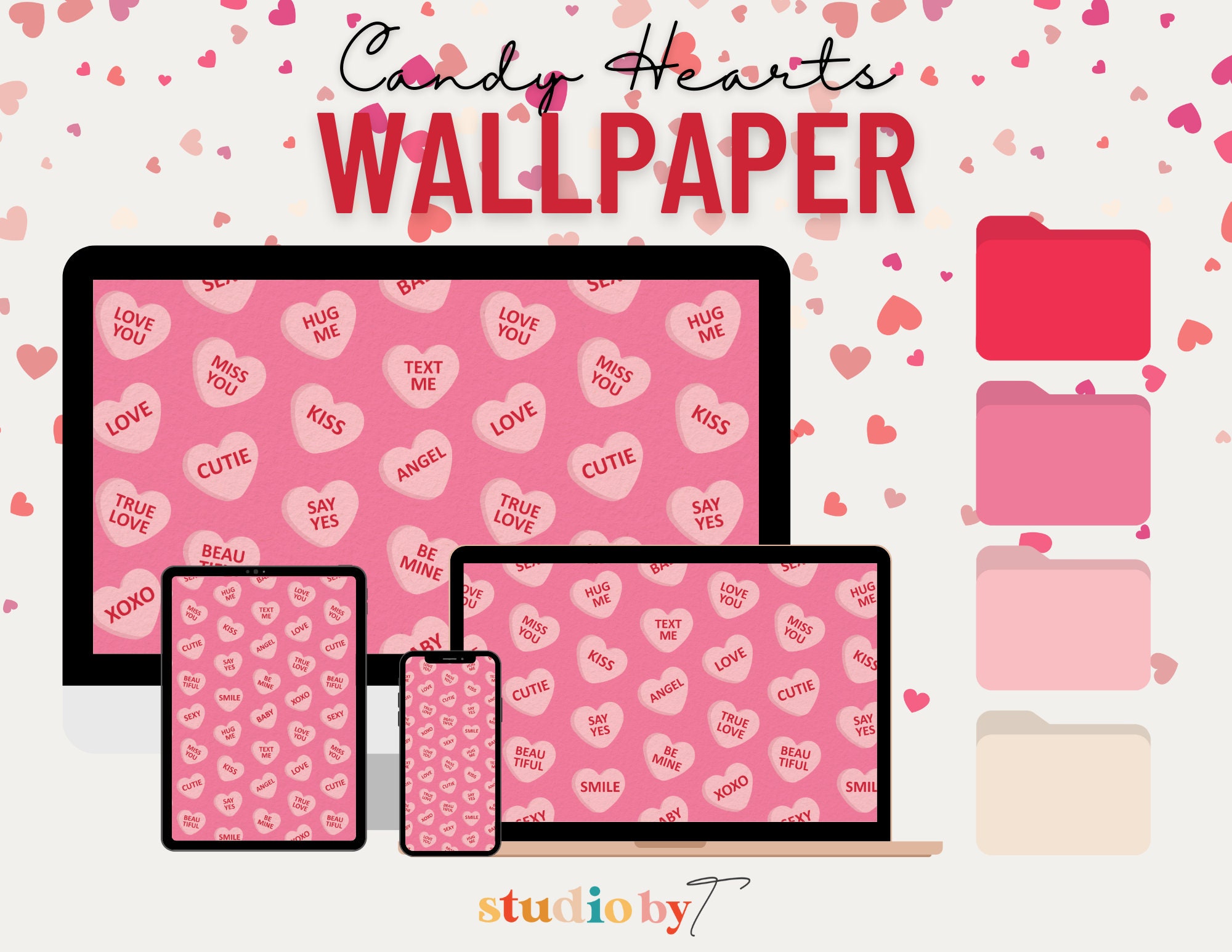 Candy Hearts Desktop Wallpaper (valentines Day Cute Valentines Day ...