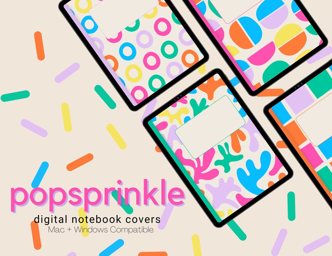 Popsprinkle Digital Notebook Covers | Instant Download ( Goodnotes ...