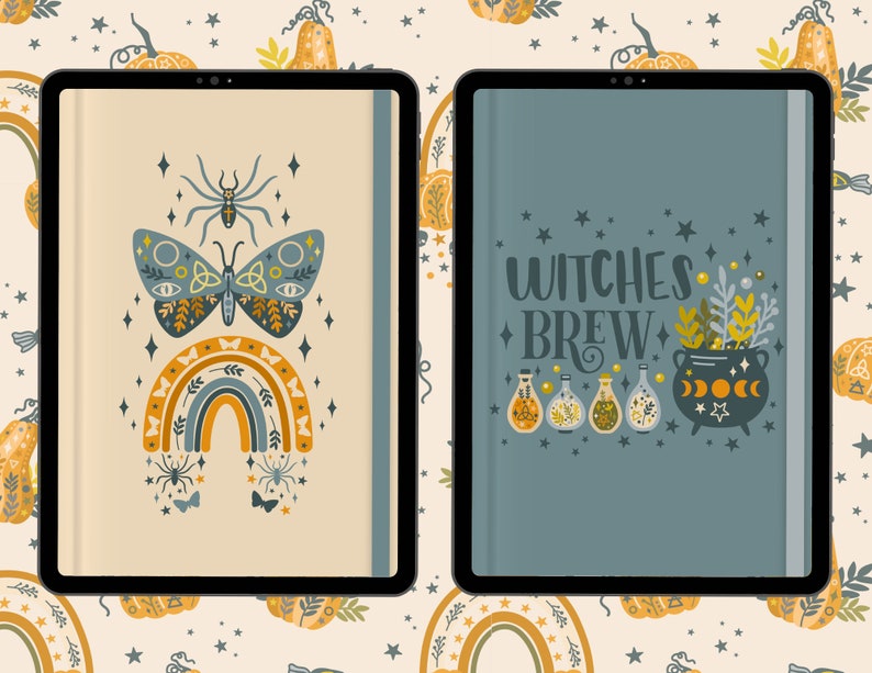 Witchy Boho Digital Notebook Covers | Instant Download (goodnotes ...