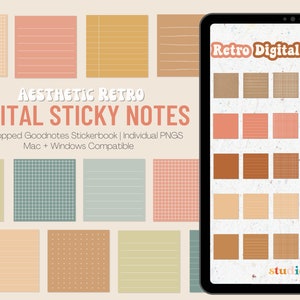 Retro Digital Sticky Notes | Instant Download | Digital Sticker Bundle ...