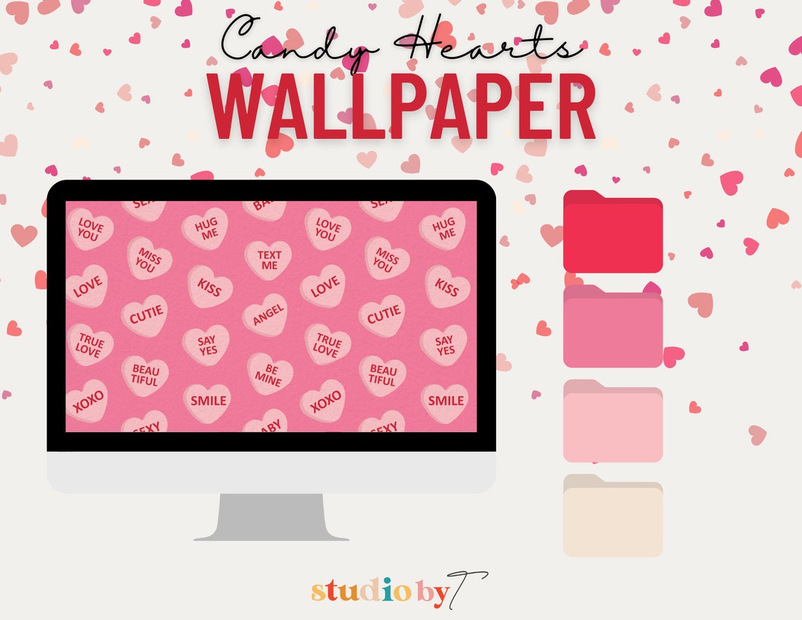 Candy Hearts Desktop Wallpaper (valentines Day Cute Valentines Day ...