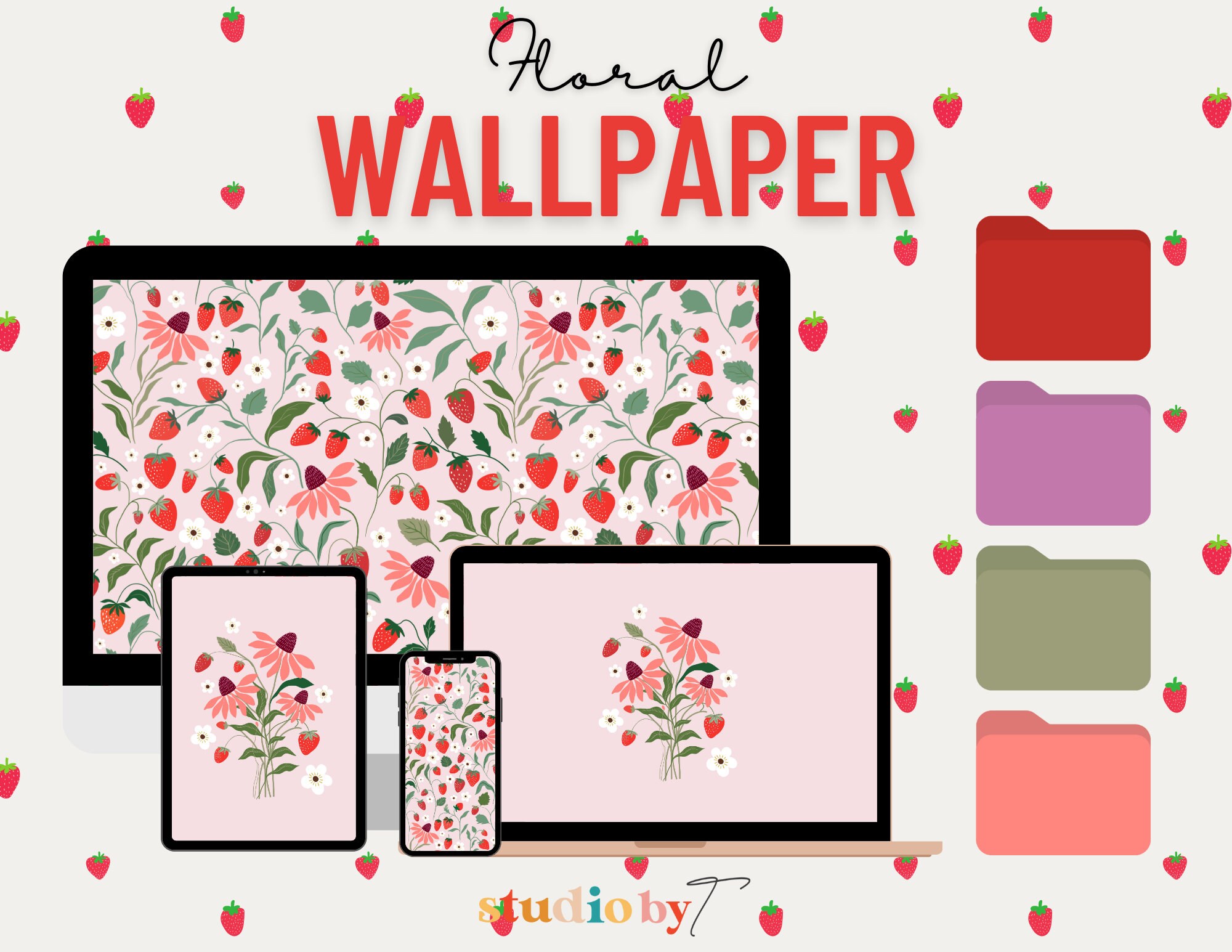 Floral Desktop Wallpaper (cute Desktop Wallpaper, MacBook Wallpaper ...