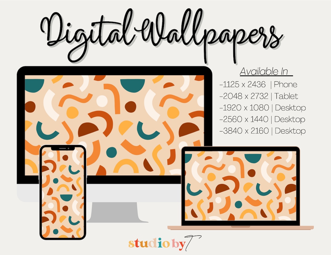 Groovy Shapes Wallpaper | (fall Wallpaper, Halloween Wallpaper, MacBook ...