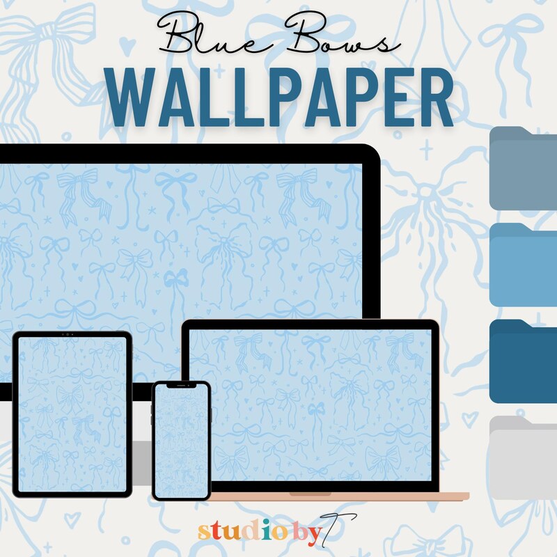 Blue Bow Wallpaper for Laptop - Etsy