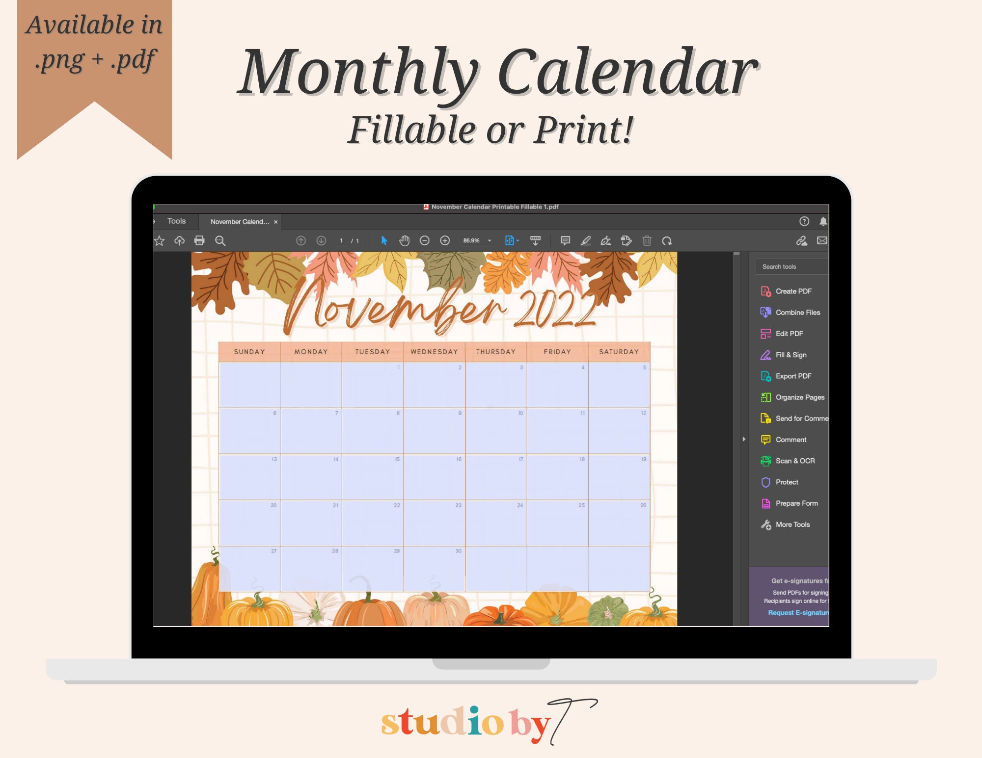 November 2022 Calendar Monthly Calendar Printable Calendar - Etsy