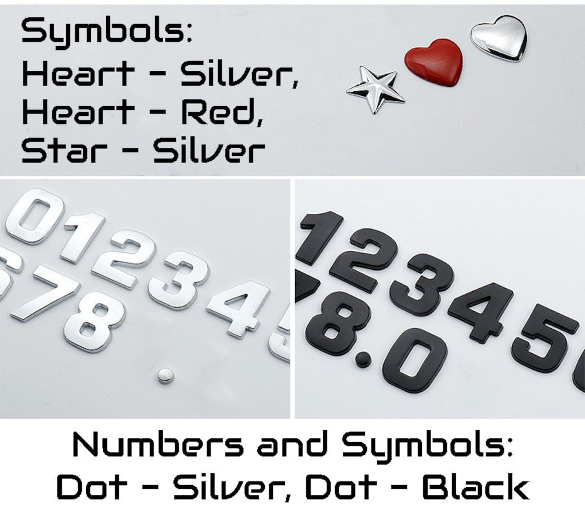 Custom Letters Numbers Emblem Badge Car Decal Matte Black 3D - Etsy