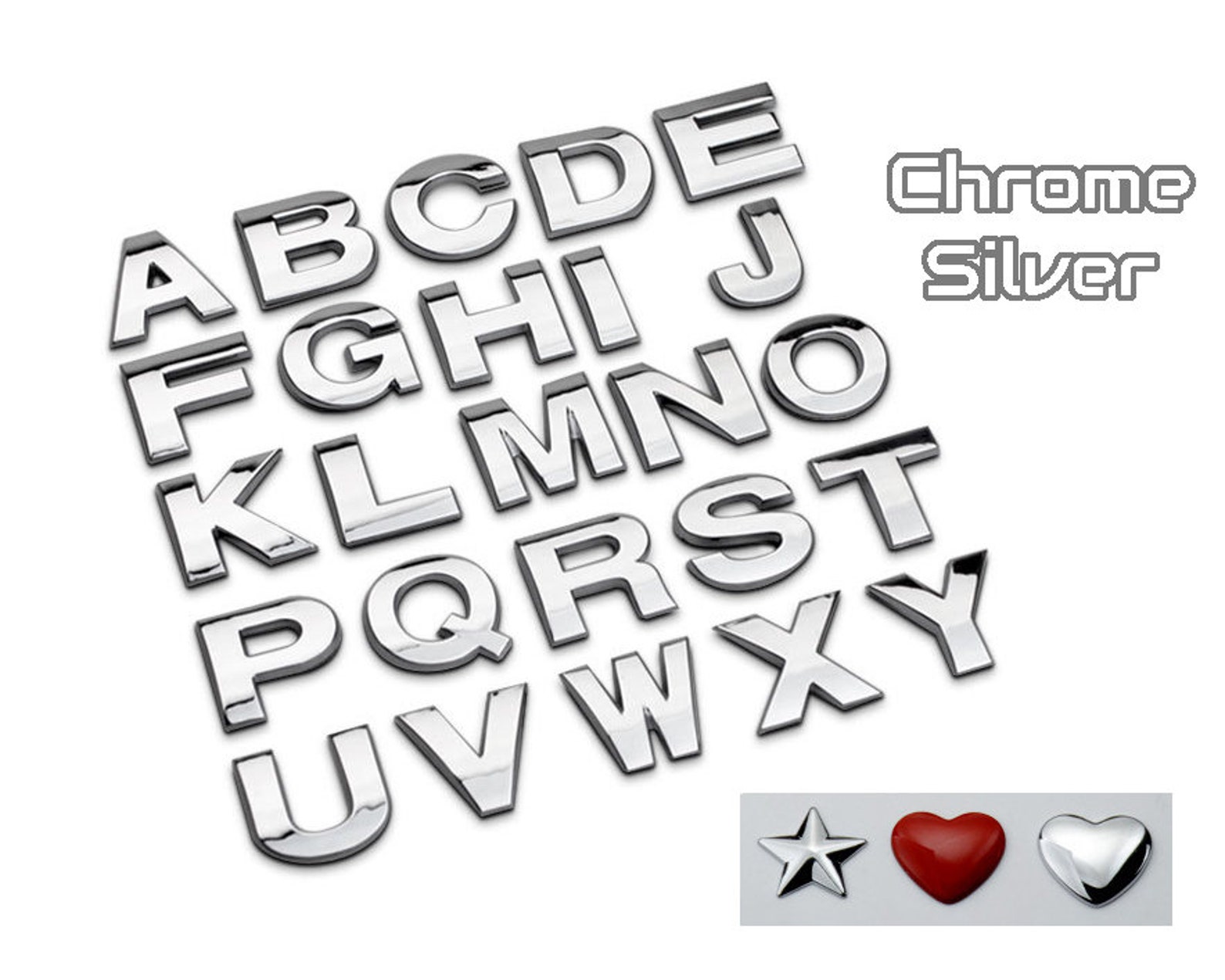 Custom Letters Numbers Emblem Badge Car Decal, 3D Quality Metal Chrome ...