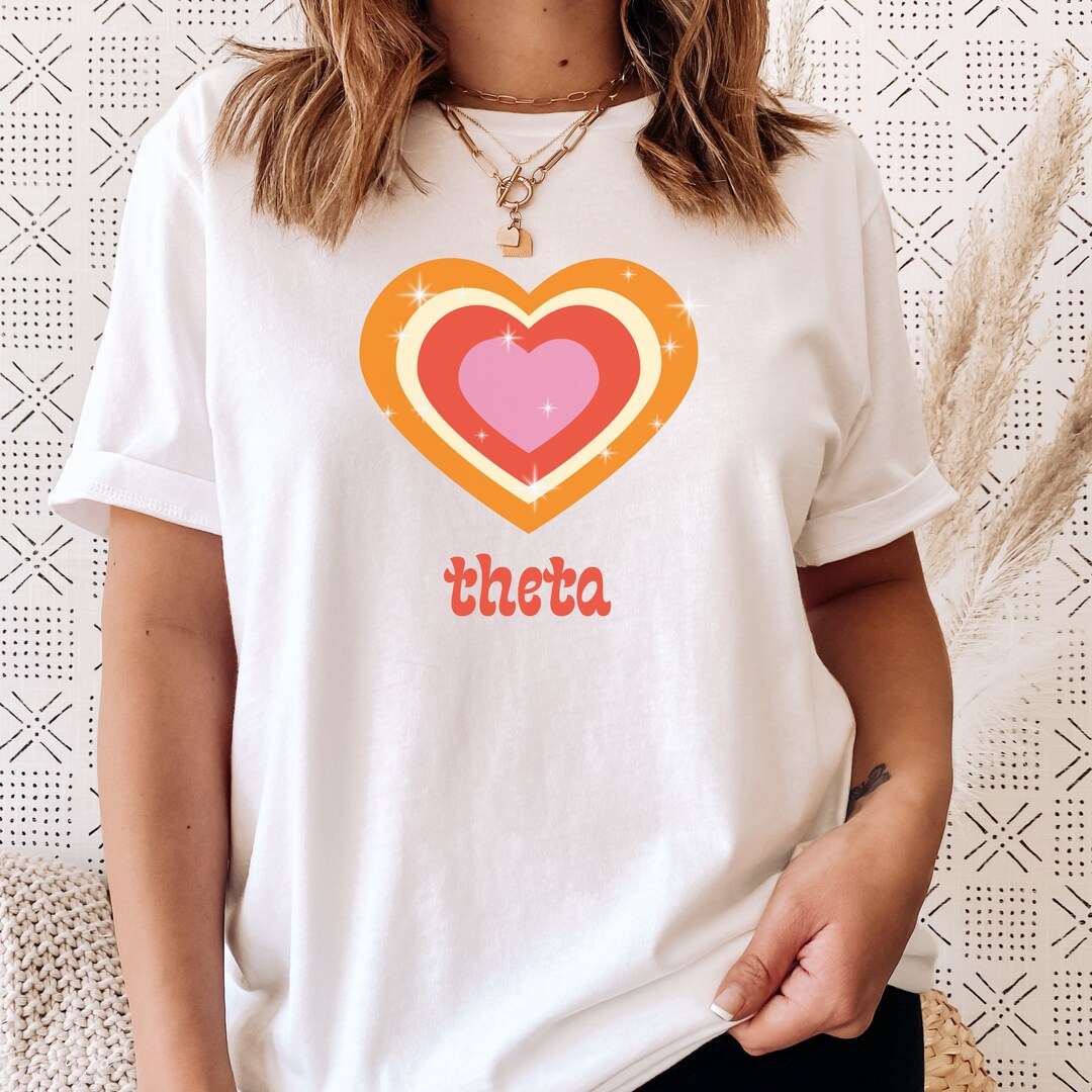Kappa Alpha Theta Y2K Sparkle Heart Shirt Theta Tee - Etsy