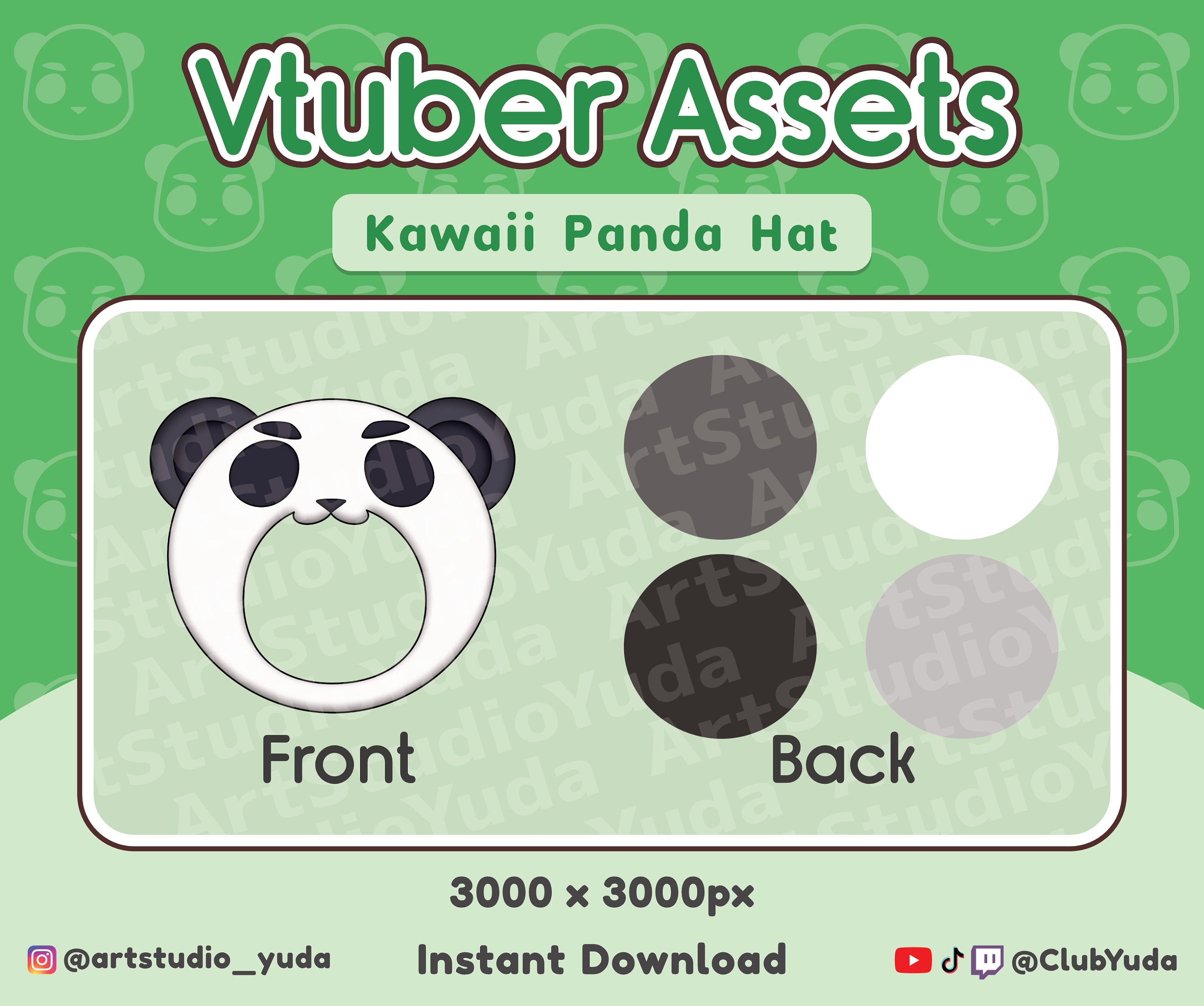 Vtuber Asset: Kawaii Panda Hat - Etsy