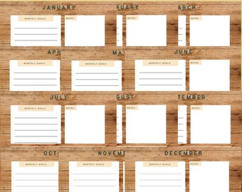 Warm Wood Grain Printable Weekly Planner Digital Download - Etsy