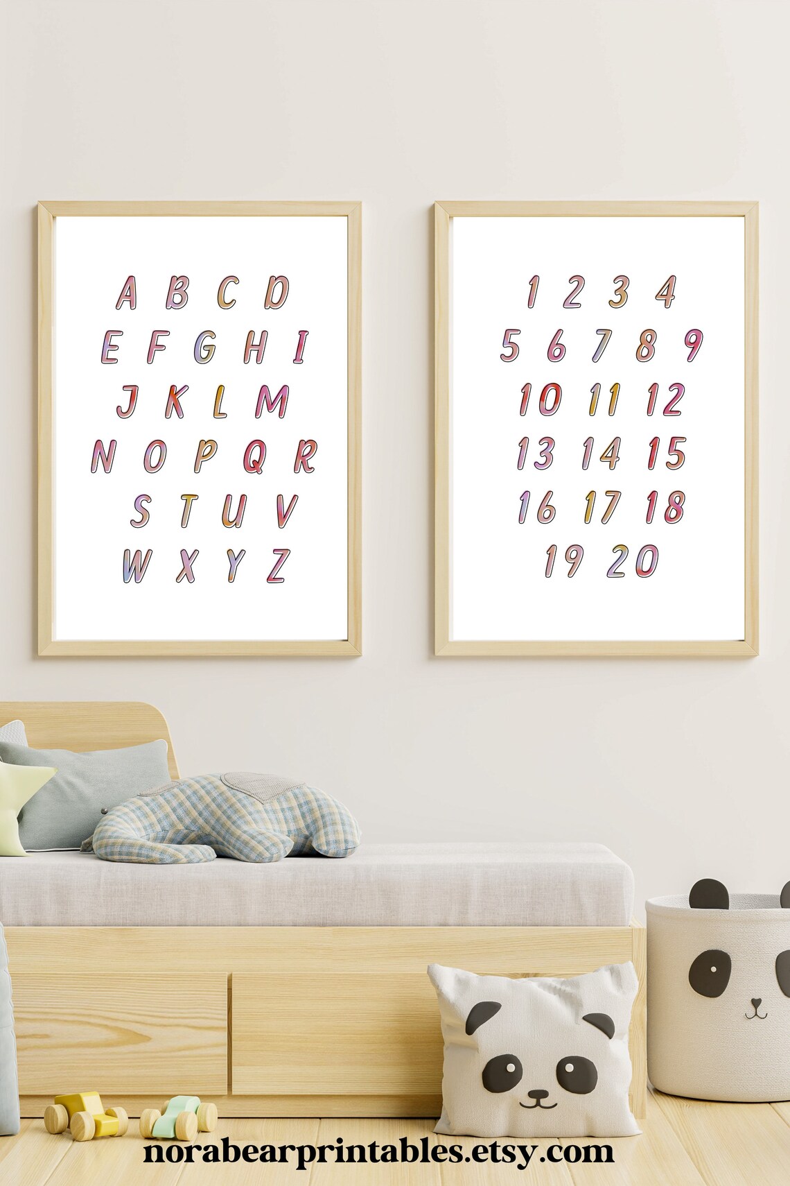 Alphabet Poster Rainbow Watercolor Alphabet Print Educational Art ABC ...