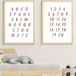 Alphabet Poster Rainbow Watercolor Alphabet Print Educational Art ABC ...
