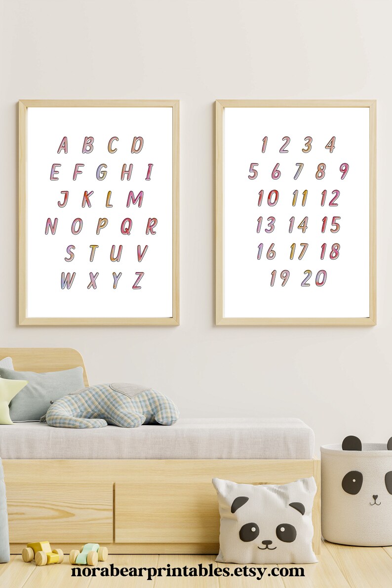 Alphabet Poster Rainbow Watercolor Alphabet Print Educational Art ABC ...