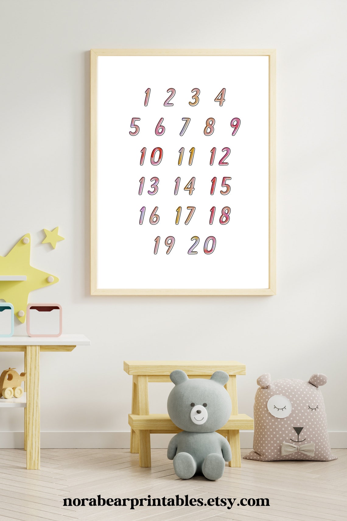 Numbers Poster | Rainbow Watercolor Numbers Print | Educational Art ...