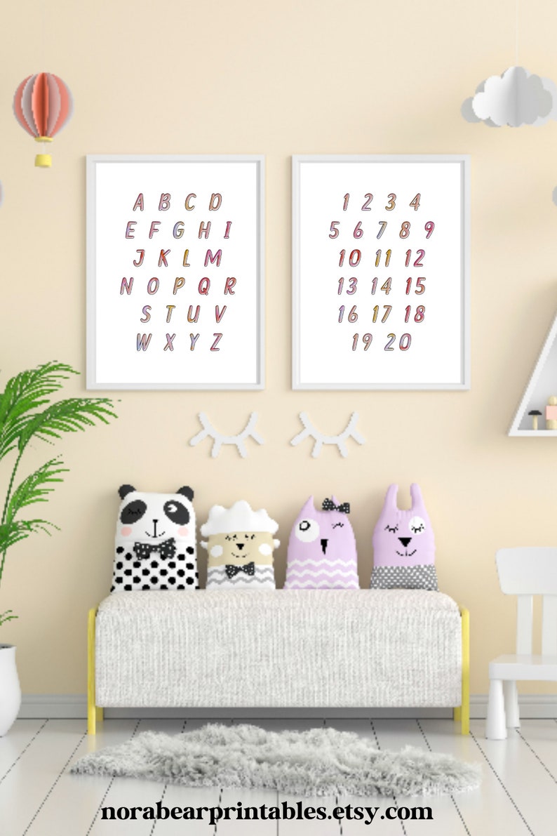 Alphabet Poster Rainbow Watercolor Alphabet Print Educational Art ABC ...