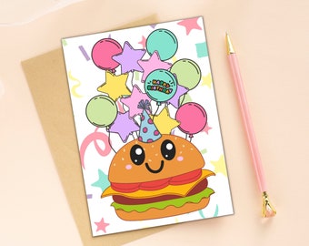 Happy Birthday Card Burger Whopper - Etsy