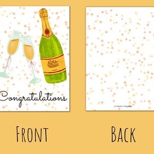 Champagne Toast Congratulations Card | Celebration Greeting (PDF ...