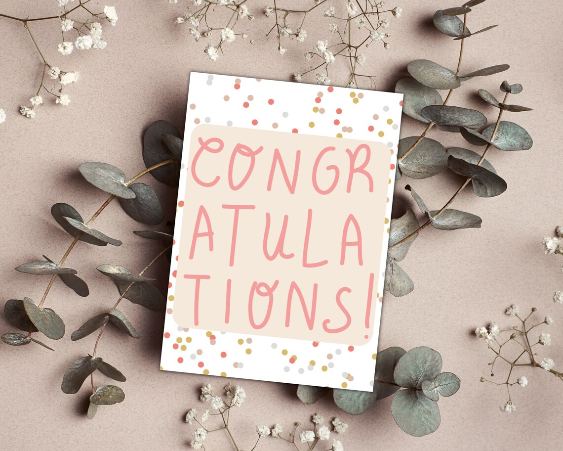 Congratulations Card Printable PDF Instant Download Celebratory ...