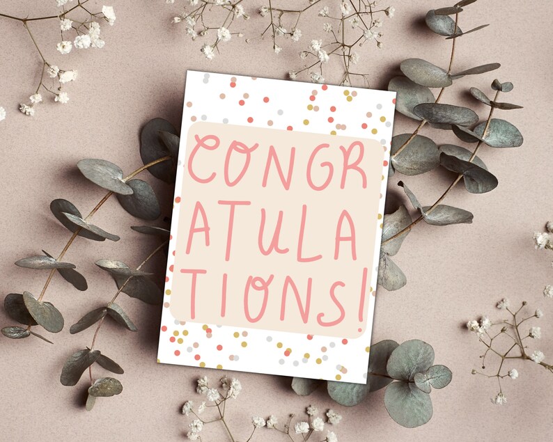 Congratulations Card Printable | PDF Instant Download | Celebratory ...