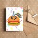 Burger Birthday Card Printable | PDF Instant Download | Hamburger ...