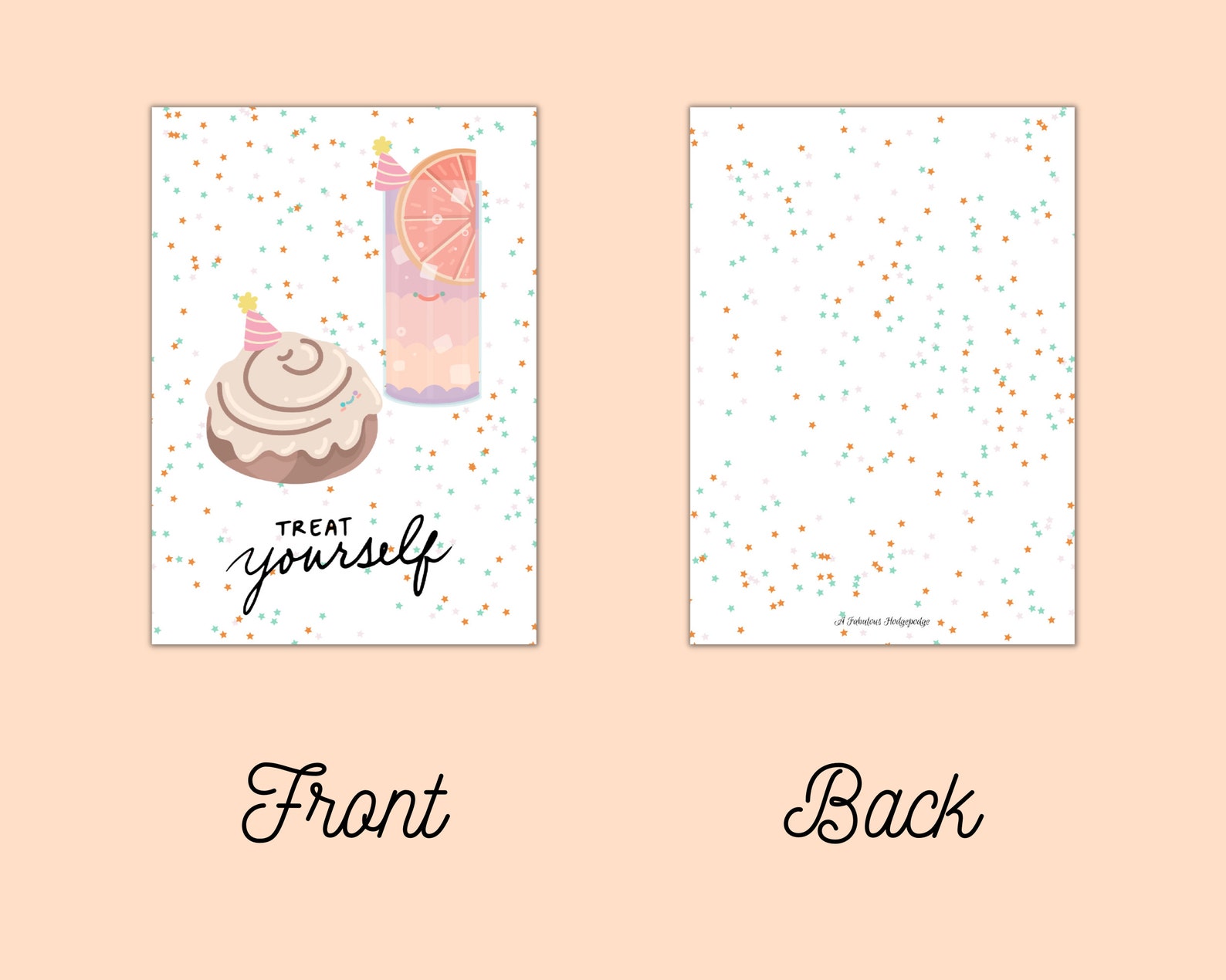 Cinnamon Roll Birthday Card Printable PDF Instant Download Iced Tea ...