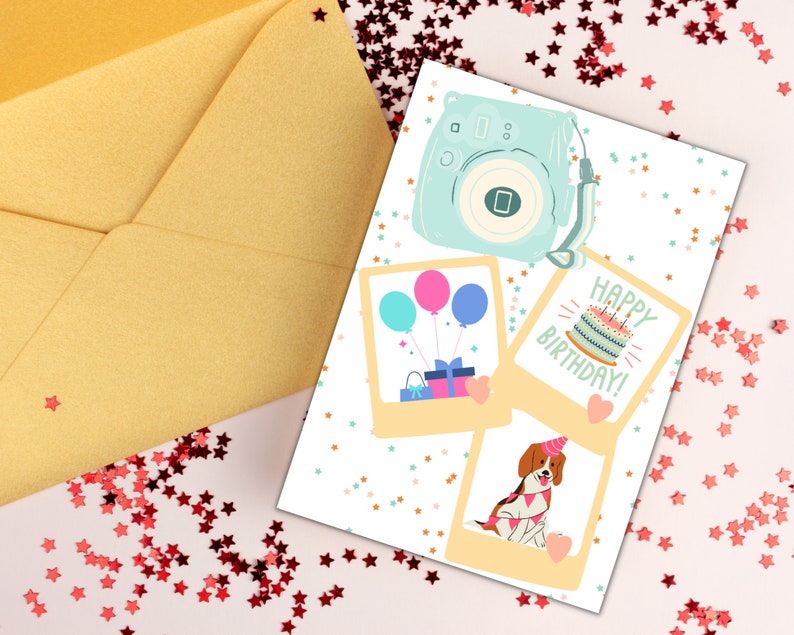 Polaroid Birthday Card Printable PDF Instant Download - Etsy