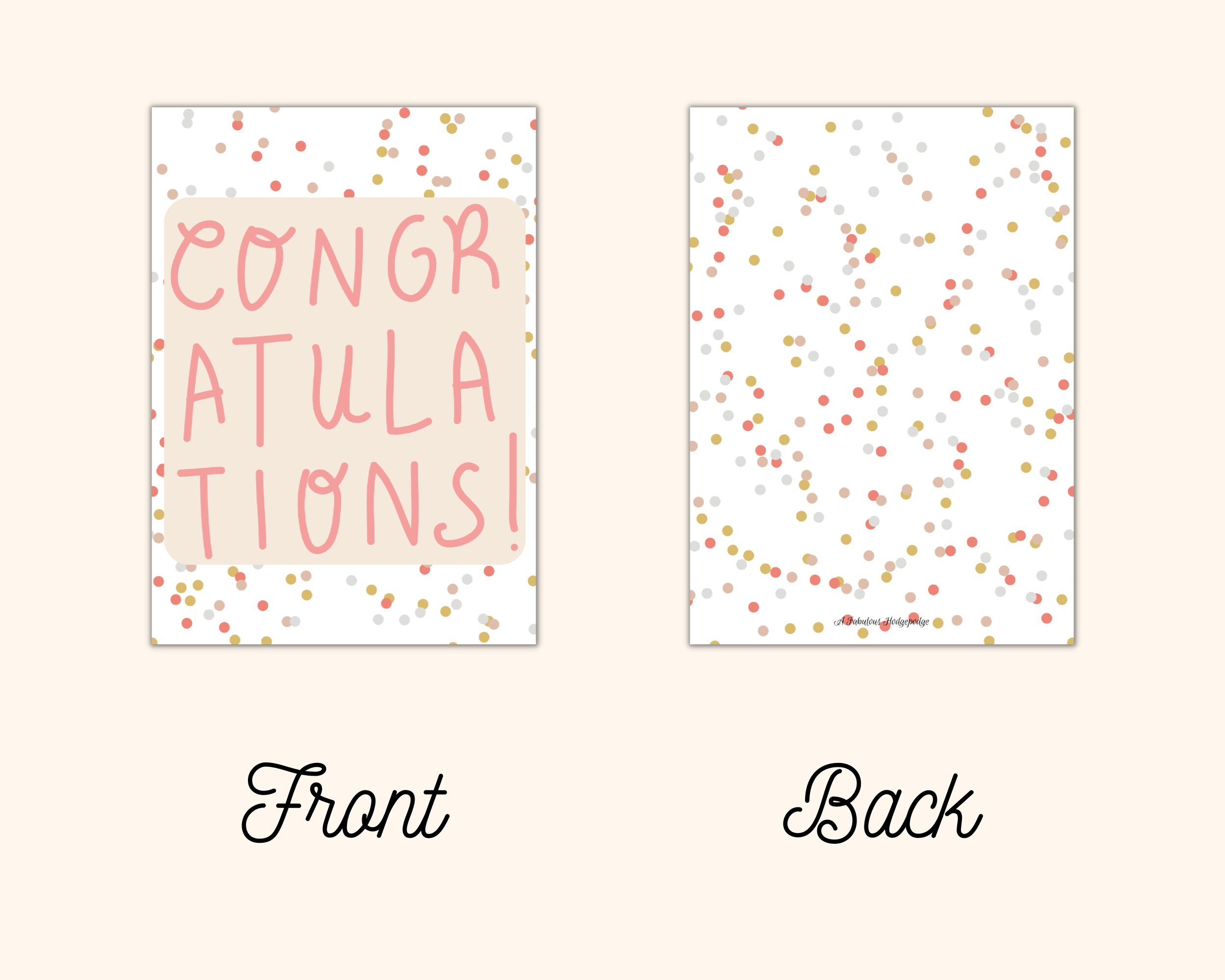 Congratulations Card Printable PDF Instant Download Celebratory ...