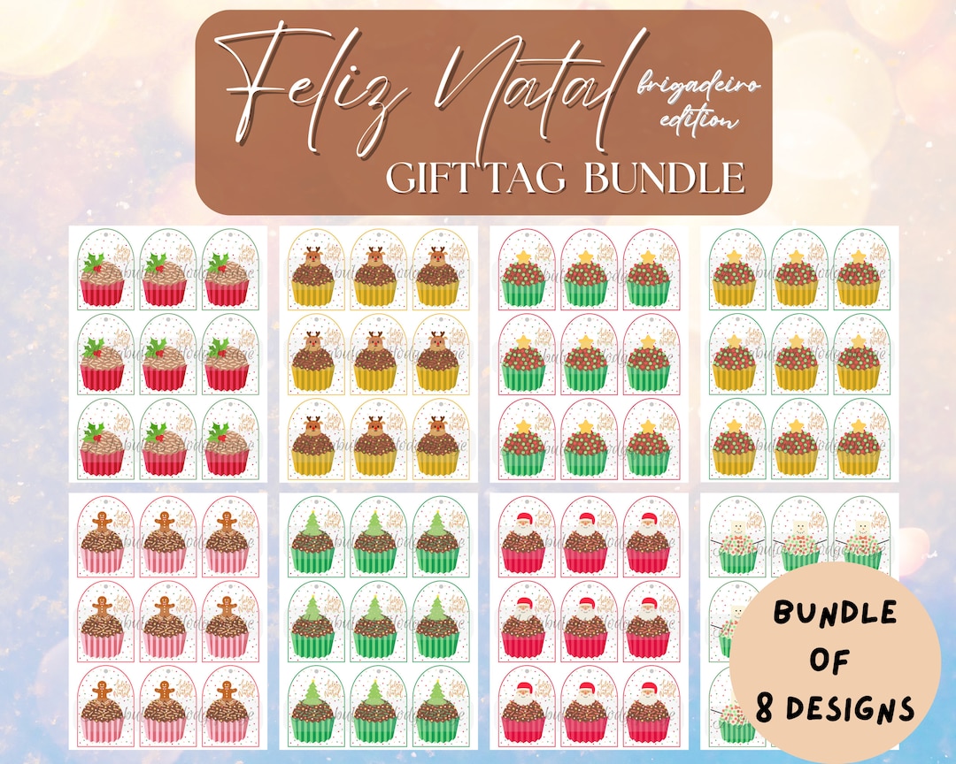 Brigadeiro Feliz Natal Gift Tag Bundle | PDF Instant Download ...