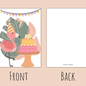 Printable Flamingo Birthday Card | PDF Digital Download | Birthday ...