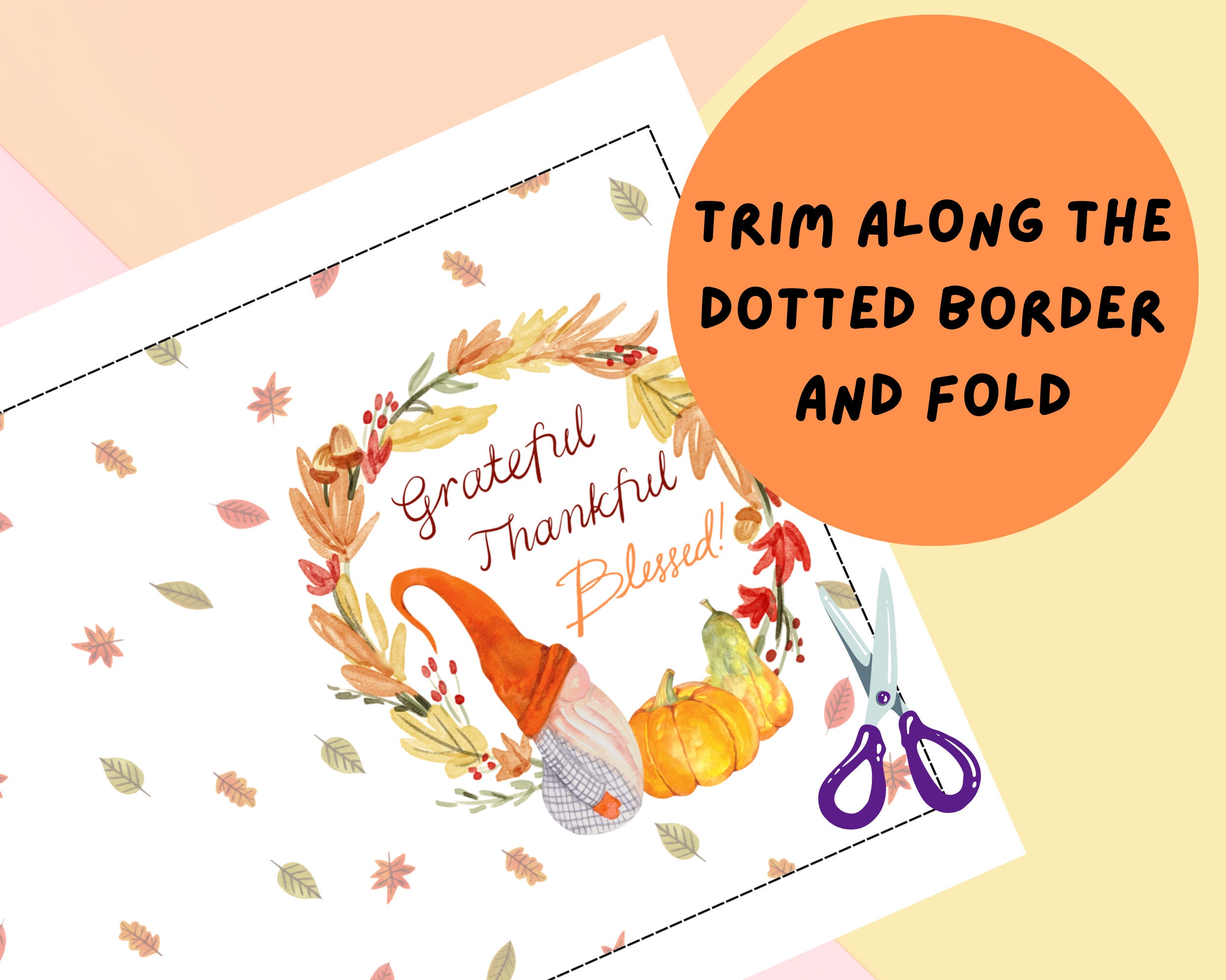 Gnome Autumn Card Bundle Printable PDF Instant Download - Etsy