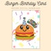 Burger Birthday Card Printable | PDF Instant Download | Hamburger ...
