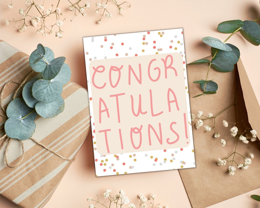 Congratulations Card Printable | PDF Instant Download | Celebratory ...
