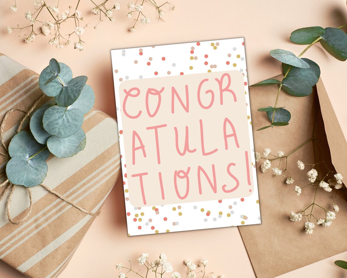 Congratulations Card Printable PDF Instant Download Celebratory ...