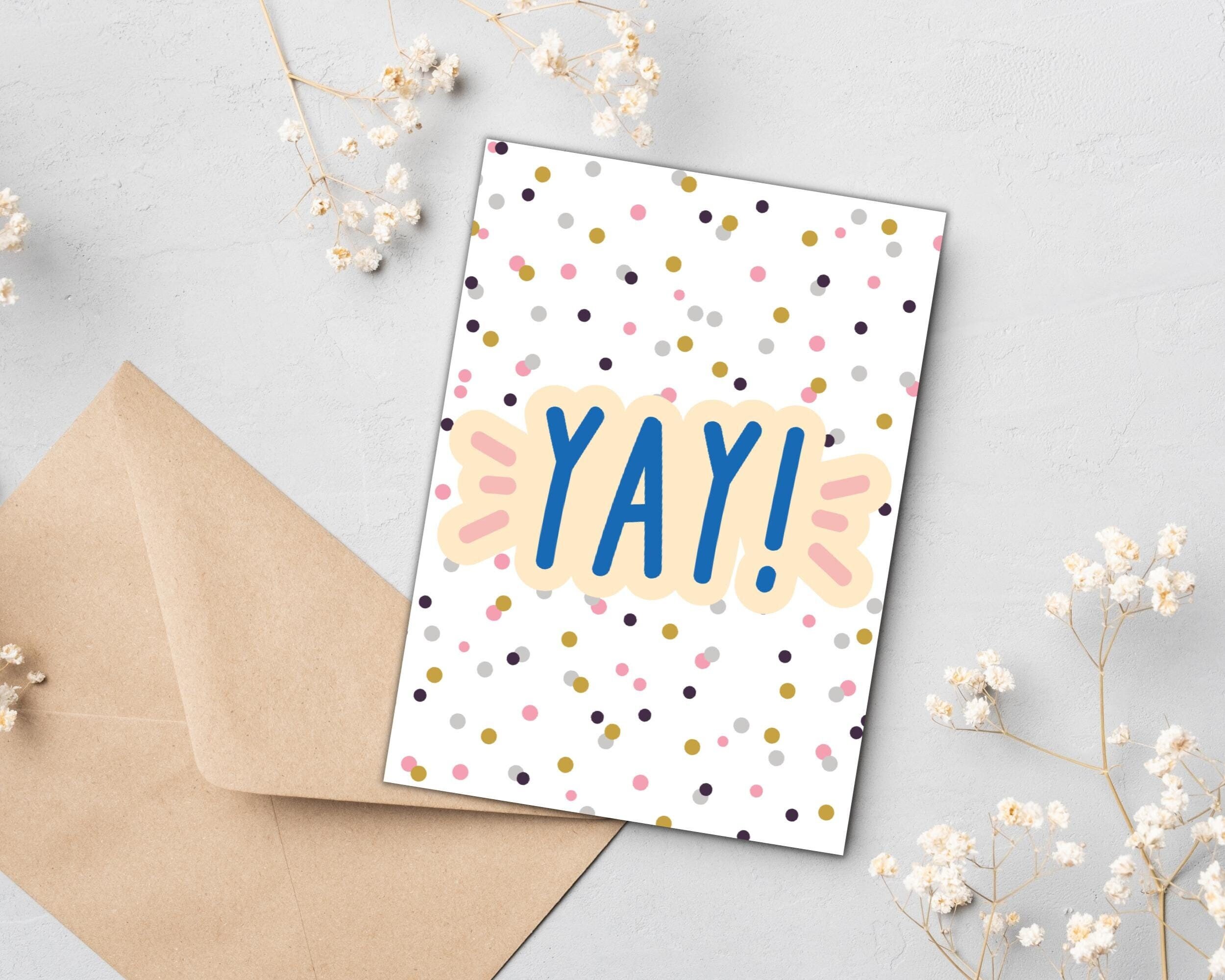 Yay Congratulations Card | Printable Celebratory Greeting (PDF Instant ...