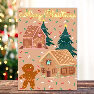 Printable Gingerbread Christmas Card PDF Digital Download Fun Christmas ...