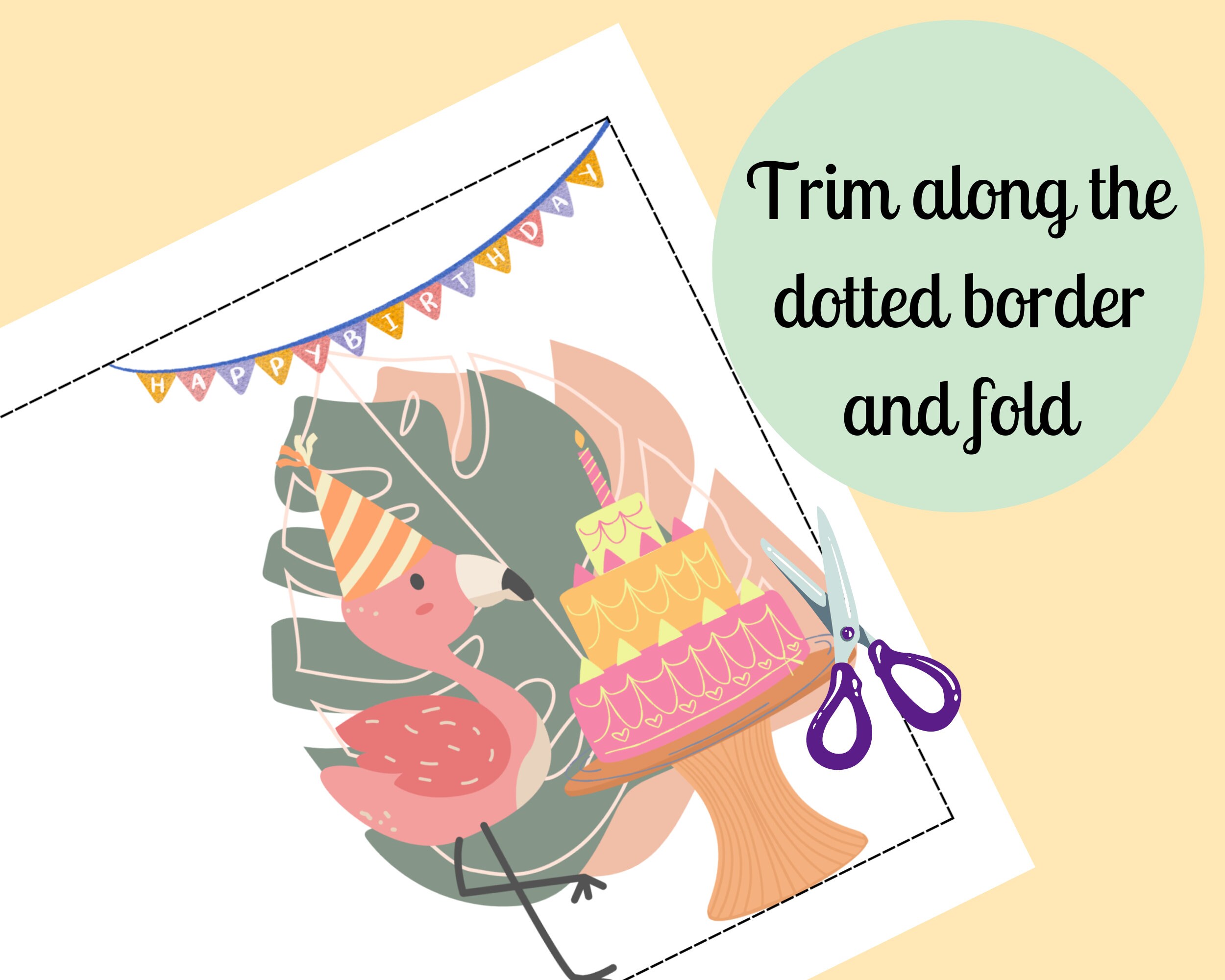 Printable Flamingo Birthday Card | PDF Digital Download | Birthday ...