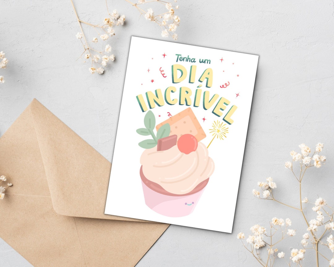 Portuguese Birthday Card Printable PDF Instant Download Tenha Um Dia ...