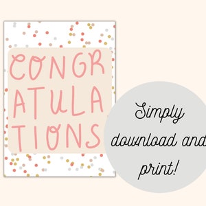 Congratulations Card Printable | PDF Instant Download | Celebratory ...