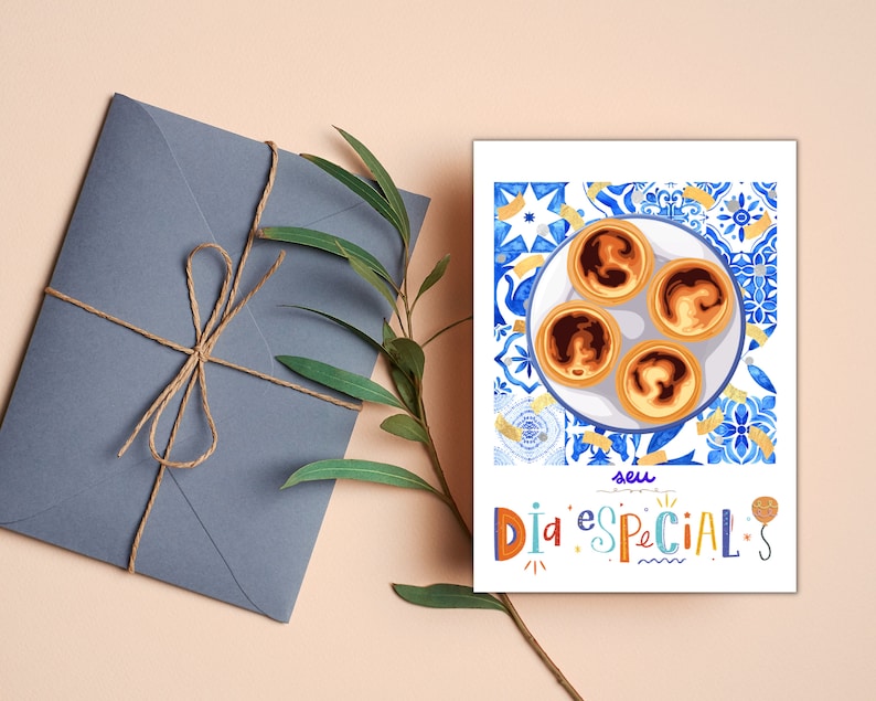 Pastel De Nata Birthday Card | PDF Instant Download | Printable ...