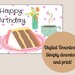 Printable Cake Slice Birthday Card PDF Digital Download Brithday Cards ...