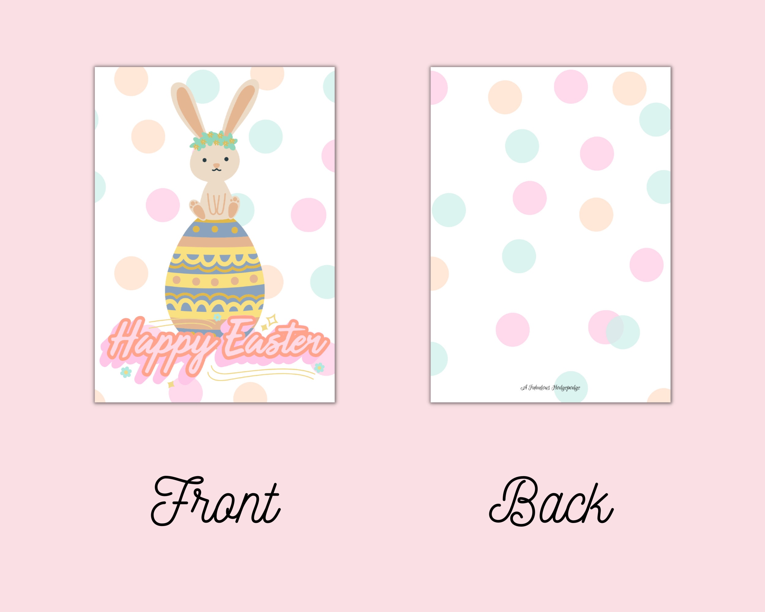 Printable Bunny Easter Card PDF Instant Download Classic Easter Bunny ...