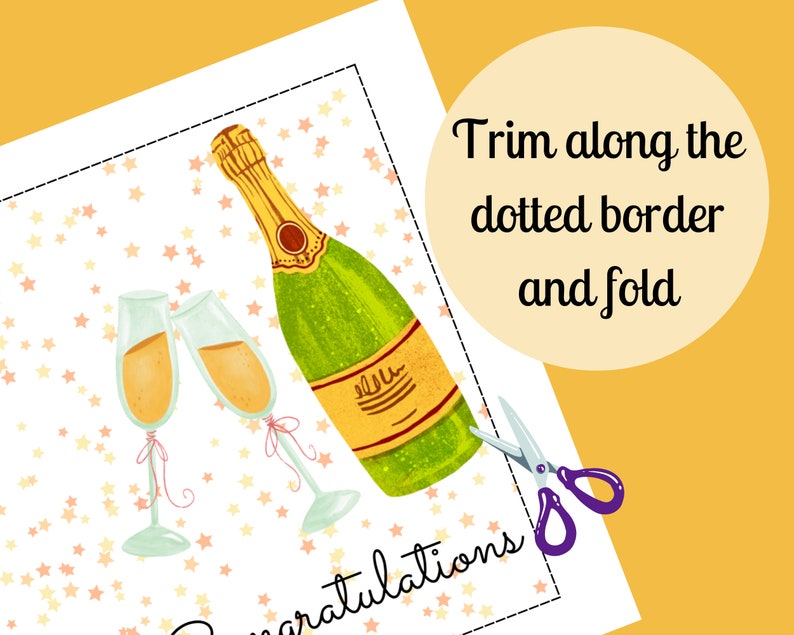 Champagne Toast Congratulations Card | Celebration Greeting (PDF ...