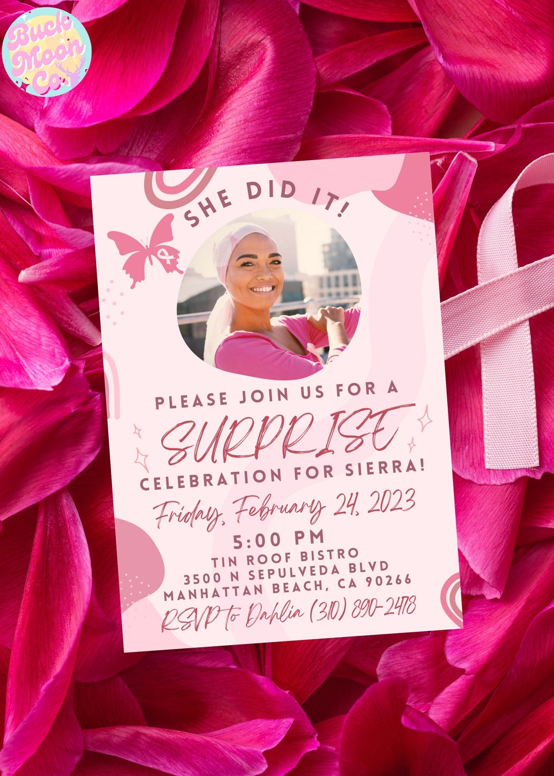 Cancer Survivor Celebration, Invitation, Breast Cancer, Printable ...