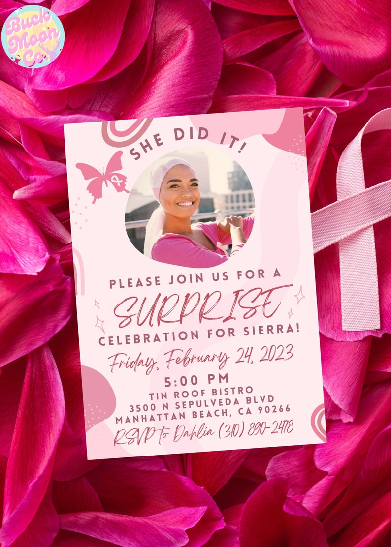 Cancer Survivor Celebration, Invitation, Breast Cancer, Printable ...
